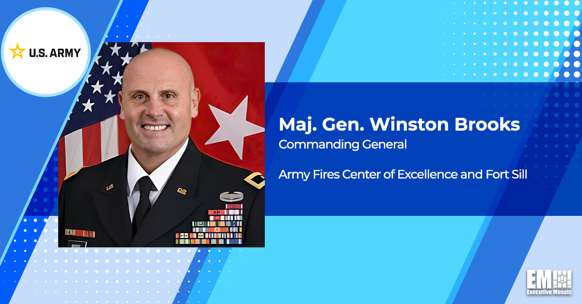 Maj. Gen. Winston Brooks Named Commanding General of Army Fires Center ...